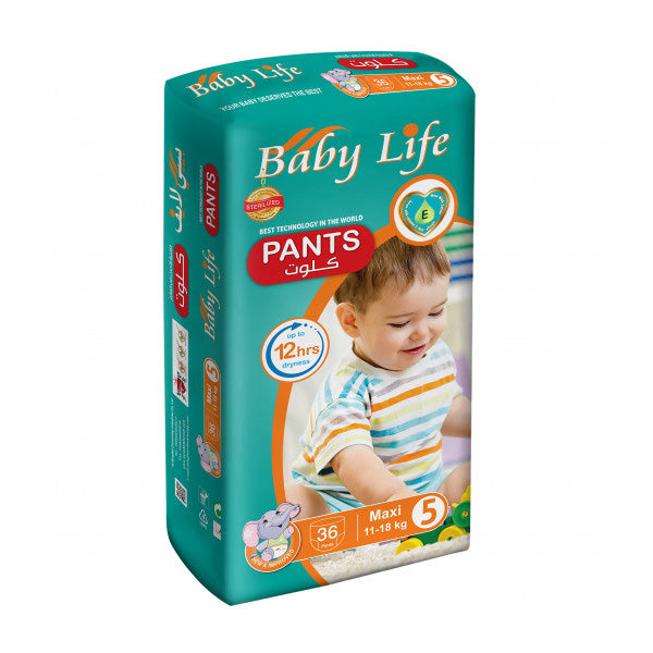 Baby Life (Size 5, 11-18 Kg, 36 Pants) | بيبي لايف( مقاس5, 11-18كيلو, 36 حفاضة كلوت للأطفال ...