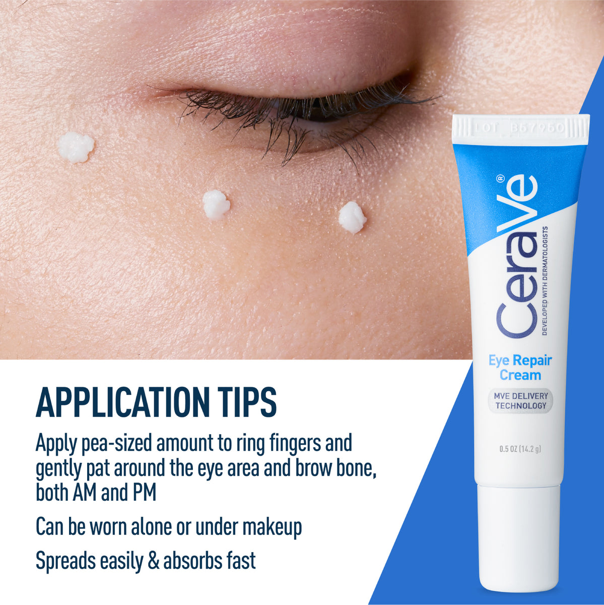 Cerave Eye Repair Cream for Dark Circles and Puffiness with Hyaluronic ...