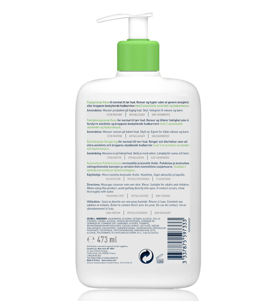 Cerave Hydrating Cleanser for Normal to Dry Skin with Hyaluronic Acid ...