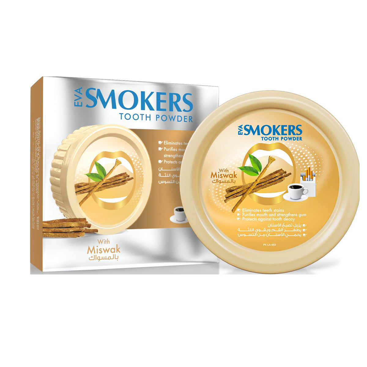Eva Smokers Cleaning Whitening Teeth Powder Miswak Flavor 40g – Beauty Box