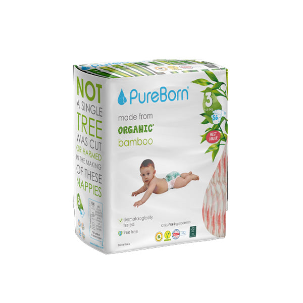 Pureborn 3 Meduim Value Pack 5.5-8 Kg 56 Diaper – Beauty Box