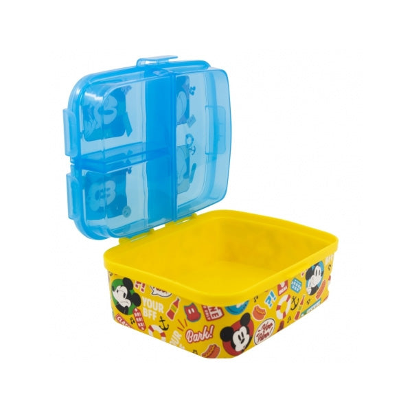 Stor Xl Multi Compartment Rectangular Sandwich Box Mickey Mouse Fun-ta ...