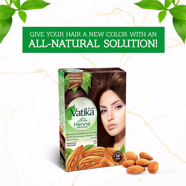 Vatika Henna Hair Colour Henna & Almond Natural Brown 4 – Beauty Box
